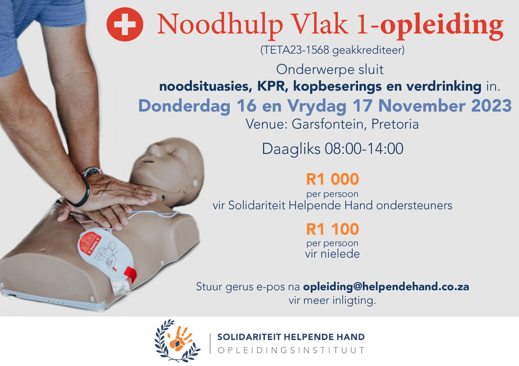 Noodhulp Vlak 1-kursus - Opleidingsinstituut